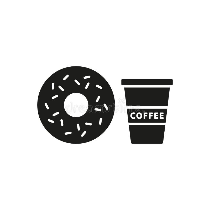 Drink and Doughnut Set Food Icon Vector Basic Design Stock Vector - Illustration of tasty, food ...