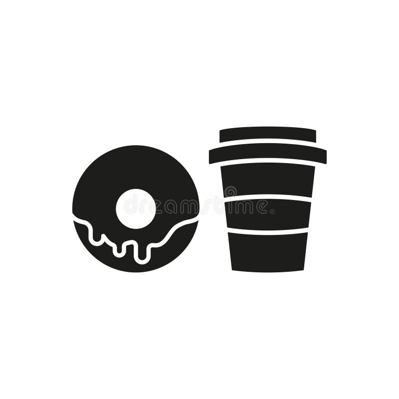 Drink and Doughnut Set Food Icon Vector Basic Design Stock Vector - Illustration of tasty, cake ...