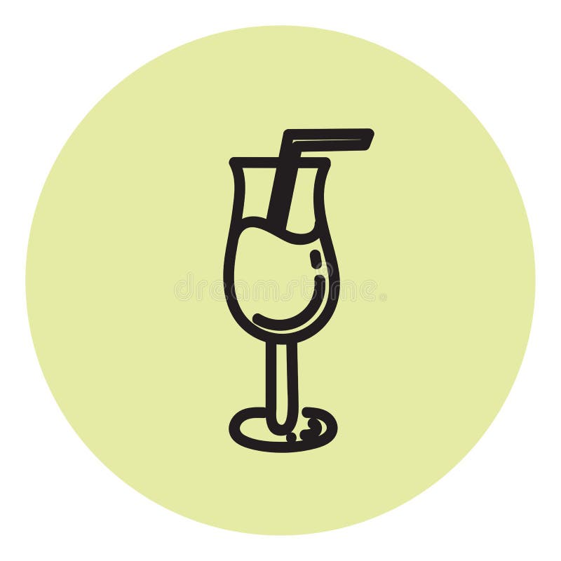 Drink in a Fancy Glass, Icon Stock Vector - Illustration of restaurant ...