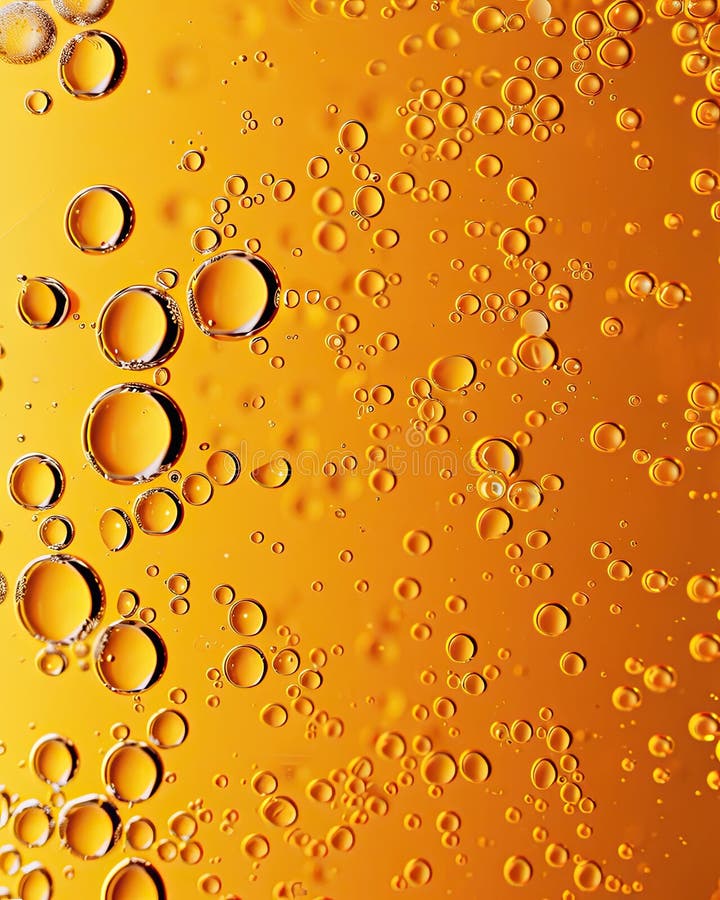 Captivating Close-Up of Bubbles Rising in Orange Beer during a Warm ...