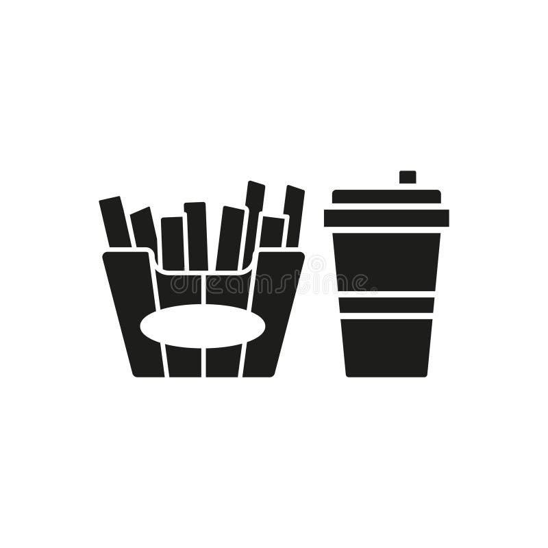 Drink and Fried Fries Set Food Icon Vector Basic Design Stock Vector ...