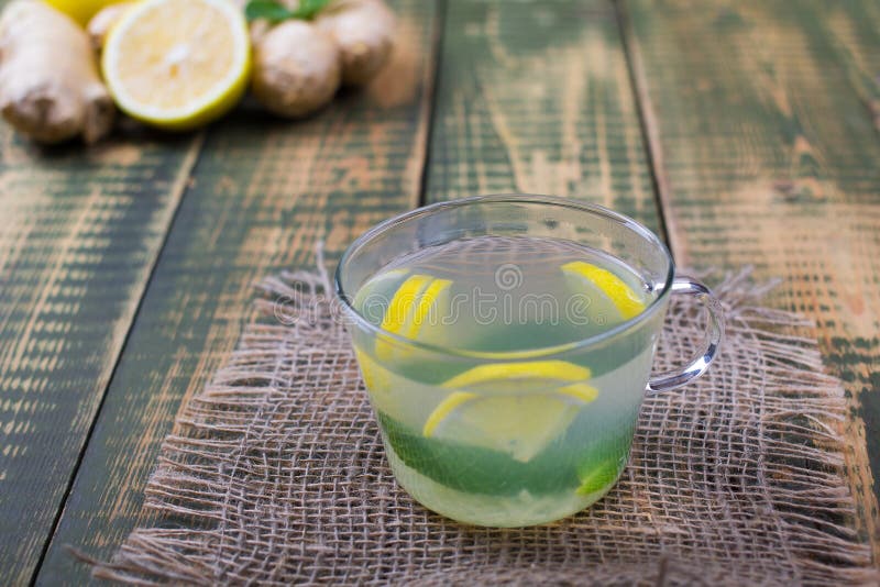 Drink about Ginger and Lemon Juice Stock Photo - Image of powder, gold ...