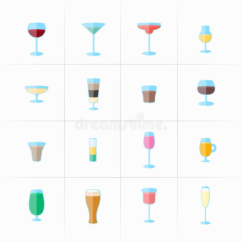 Drink glass icons stock vector. Illustration of liquor - 49958200