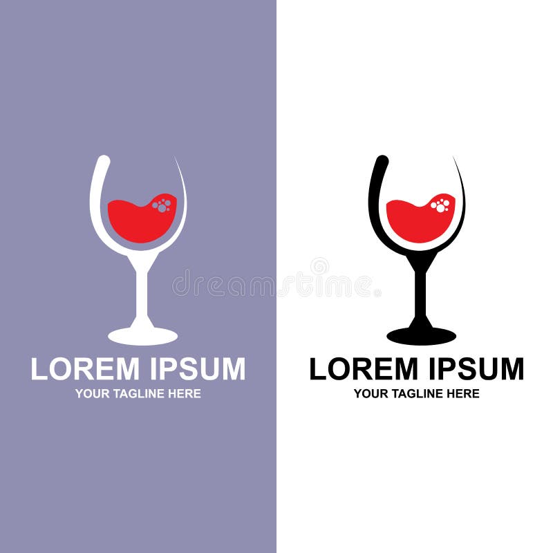 Drink Glass Logo Design, Vector Icon Illustration of Juice, Wine, and ...