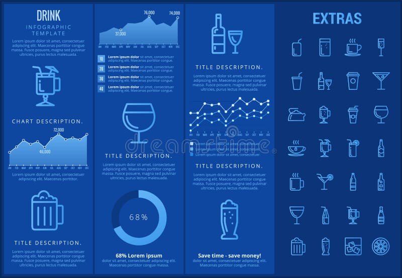 Drink Infographic Template, Elements and Icons. Stock Vector ...