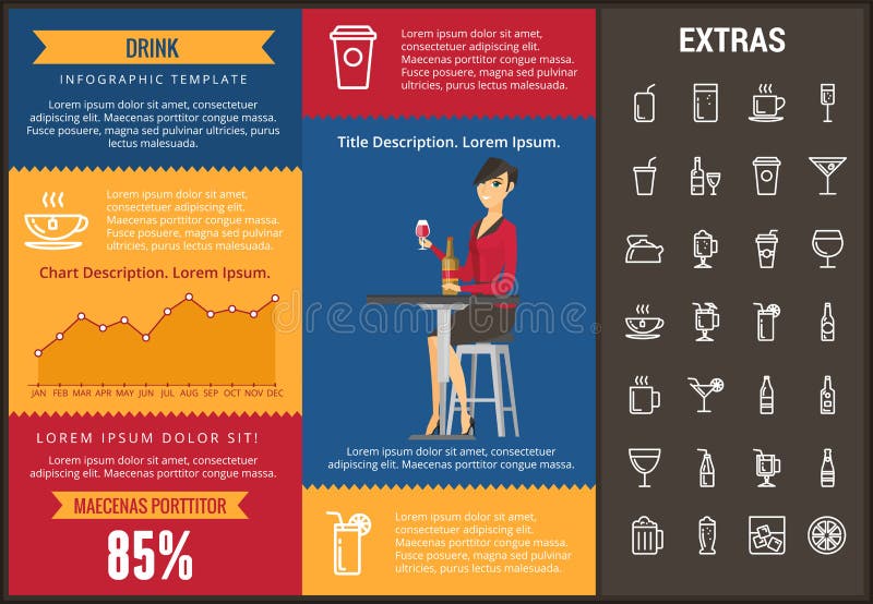 Drink Infographic Template, Elements and Icons. Stock Vector ...