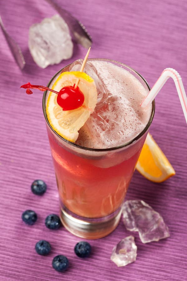 Drink with Lemon and Cherry Stock Image - Image of water, goblet: 31412099