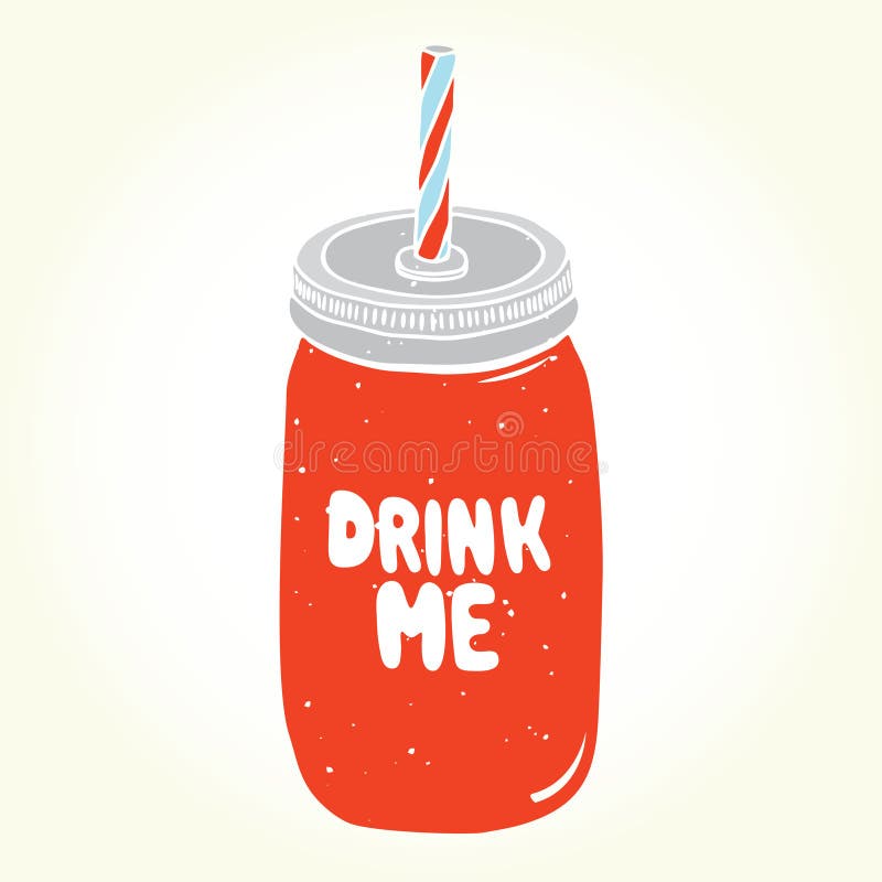 Drink Me Jar Isolated Vector Stock Vector - Illustration of ball, mason ...