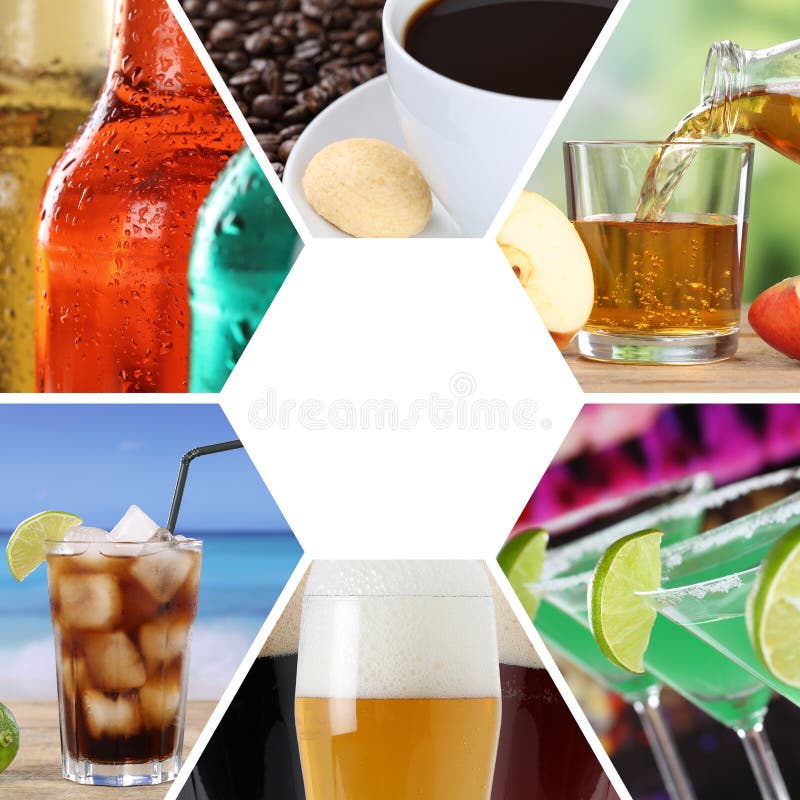Beverages collage stock photo. Image of drink, food, almond - 39540032