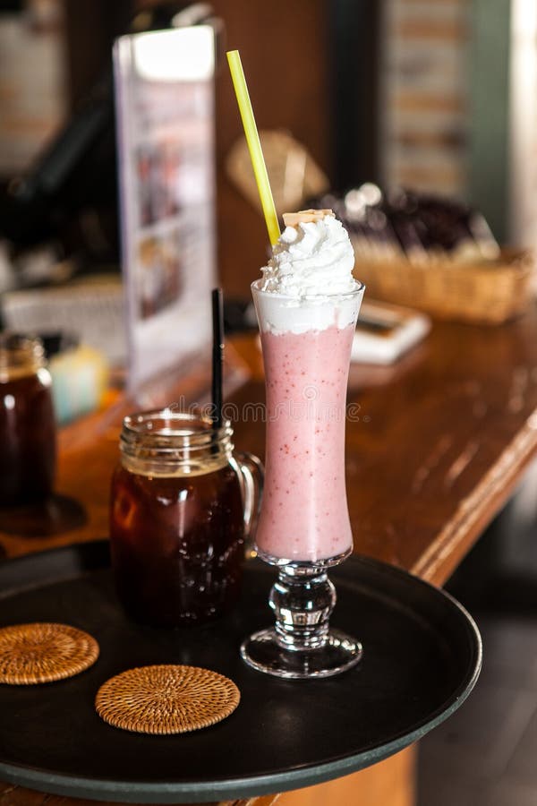 Drink Menu with Strawberry and Cream Stock Image - Image of cocktail ...