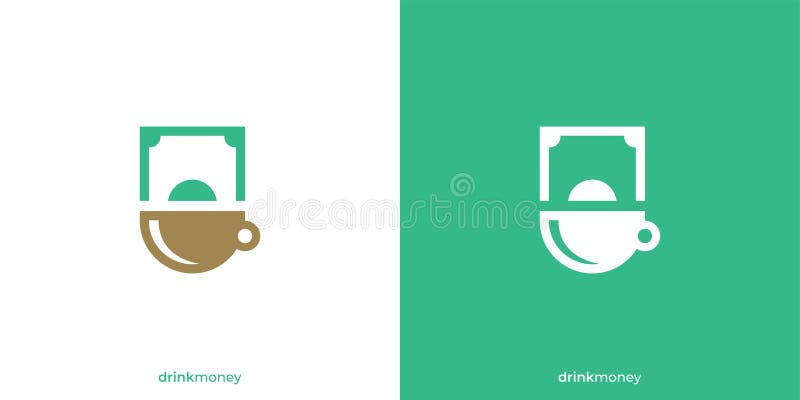 Coffee Cash Logo. Coffee Mug and Money Dollar with Minimalist Style ...