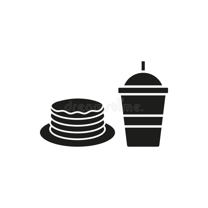 Drink and Pancake Set Food Icon Vector Basic Design Stock Illustration ...