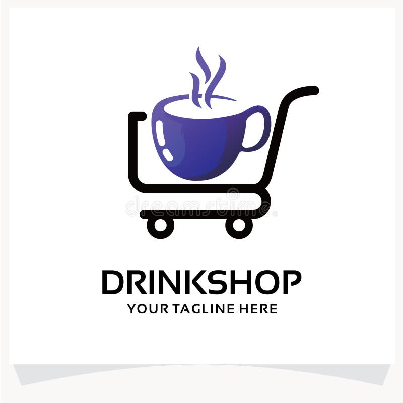 Drink Shop Logo Design Template Inspirations Stock Vector ...
