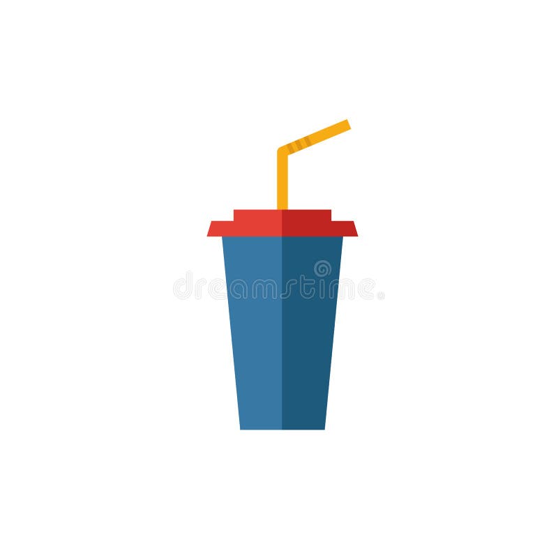 Drink with a Straw Icon. Simple Flat Element from Fastfood Collection ...