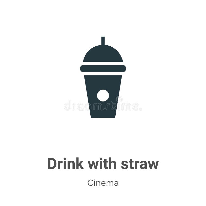 Drink with Straw Vector Icon on White Background. Flat Vector Drink ...