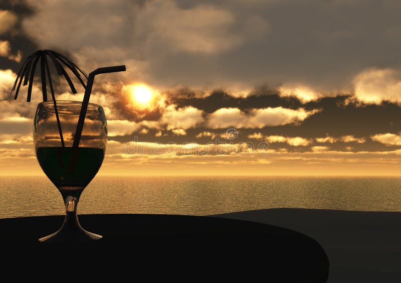 Drink at sunset stock illustration. Illustration of relax - 5632159