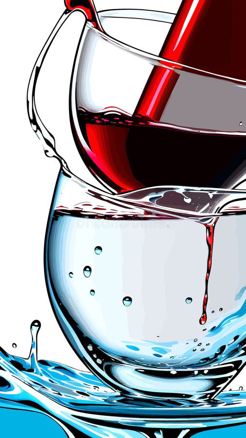 Glass Wine Glass Dynamic Wine Drink Water Drop Dynamic Illustration ...