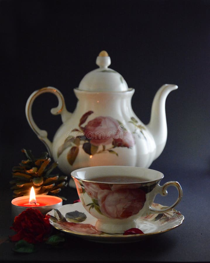 Tea and teapot stock photo. Image of tree, rose, drink - 139747358