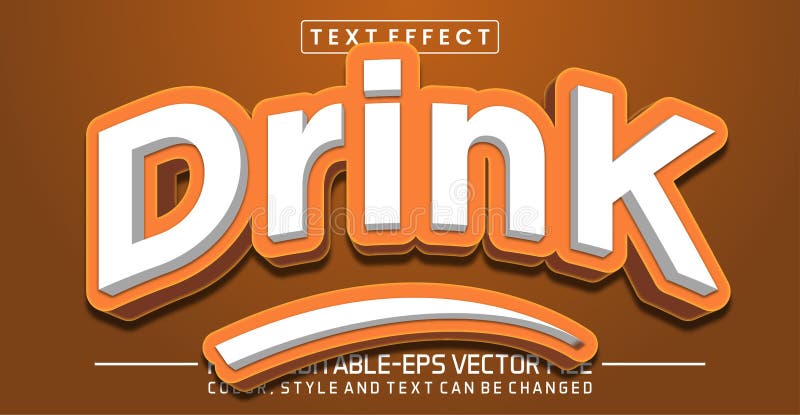 Drink Text Editable Style Effect Stock Vector - Illustration of poster ...