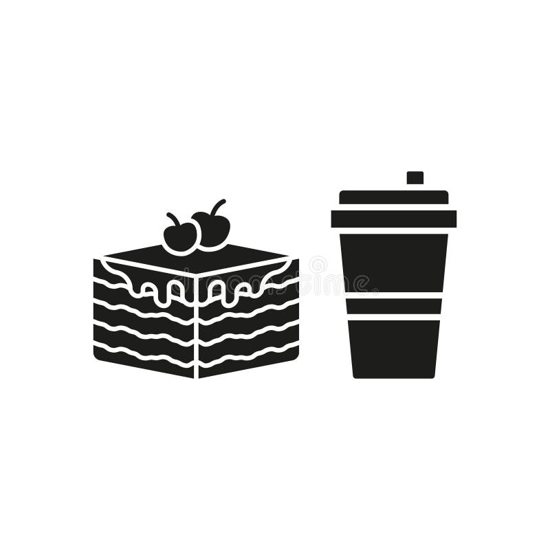 Drink and Tiramisu Set Food Icon Vector Basic Design Stock Vector - Illustration of flat, cocoa ...