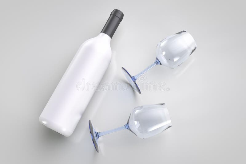 A Drink for Two. Bottle of Wine and Two Glasses Stock Image - Image of ...