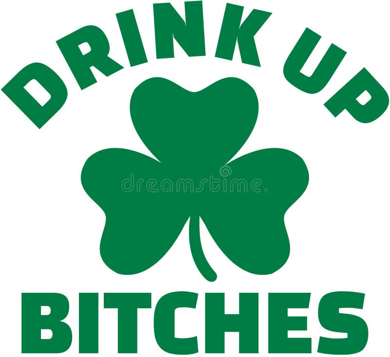Drink up with shamrock stock vector. Illustration of beer - 107196069