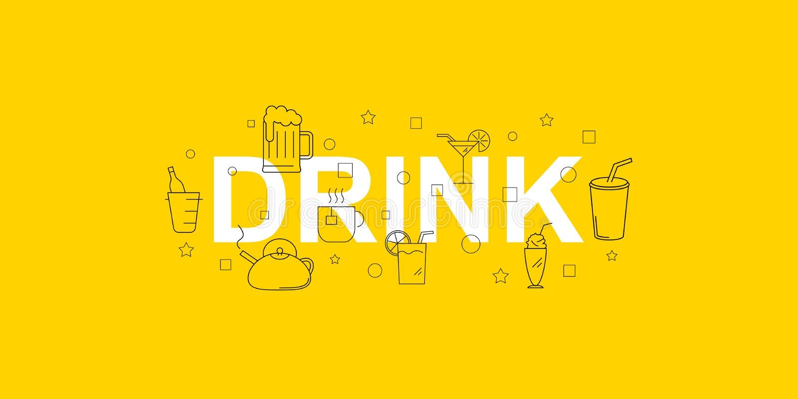 Vector Drink Pattern. Drink Seamless Background Stock Vector ... Vector Drink Pattern. Drink Seamless Background Stock Vector ...