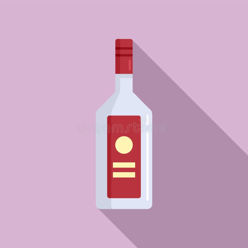Drink Vodka Bottle Icon, Flat Style Stock Vector - Illustration of ...