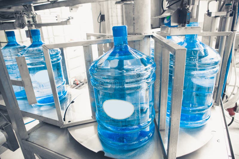 Drink Water Production Line Stock Image - Image of filling, gallon ...