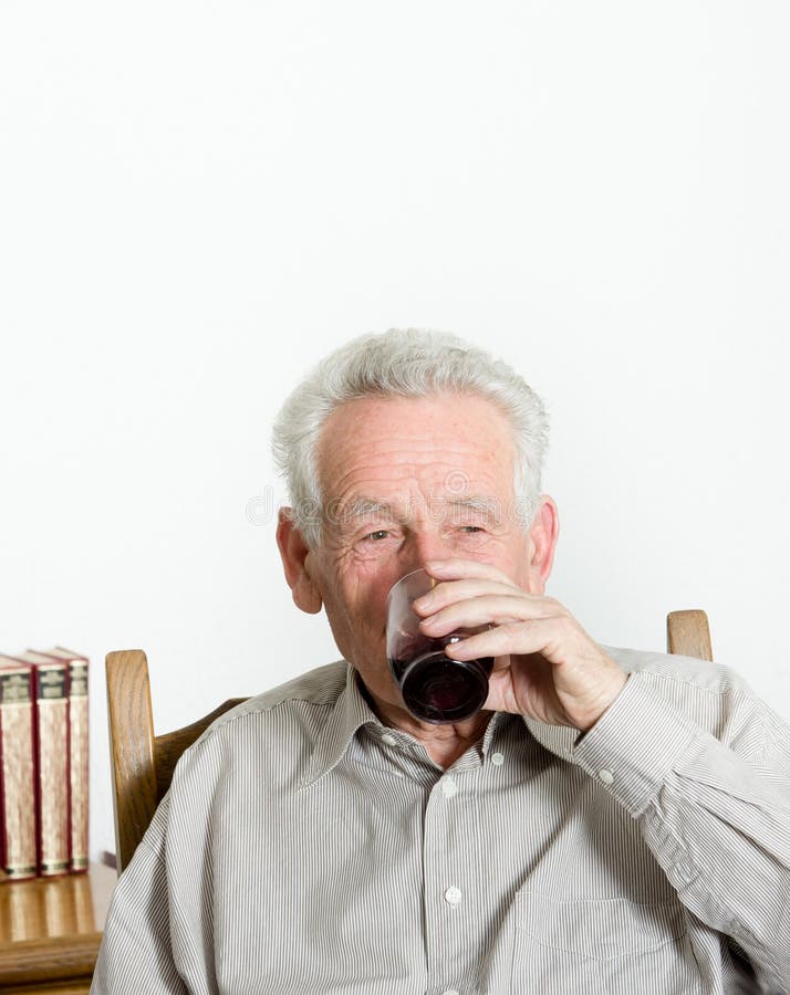 Elderly Man With A Drink Stock Image Image Of Retirement 27909607