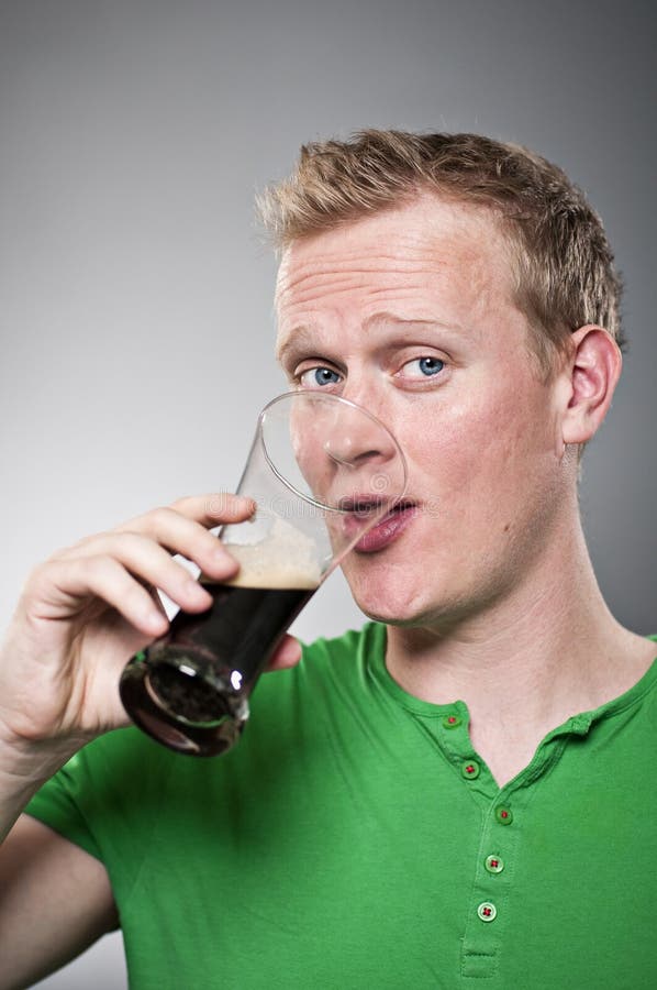 Drinking Beer Portrait stock image. Image of expressing - 31677943