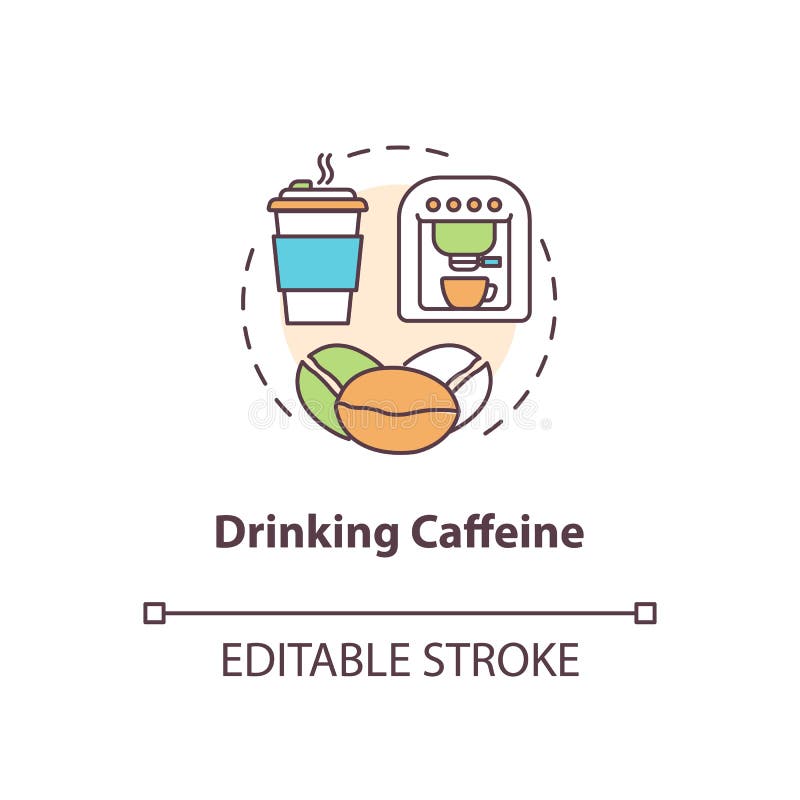 Drinking Caffeine Concept Icon Stock Vector - Illustration of health ...