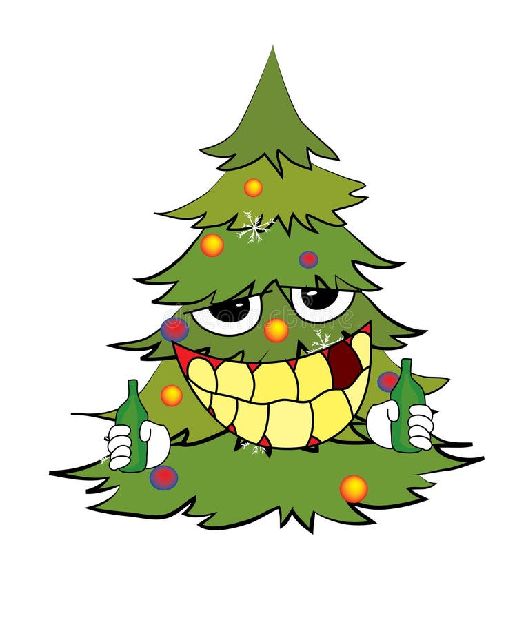 Sad christmas tree cartoon stock illustration. Illustration of event ...