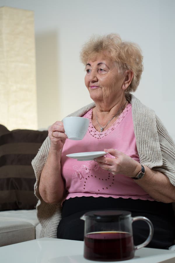 Lady Drinking Coffee in Spa Stock Image - Image of healthy, pretty ...