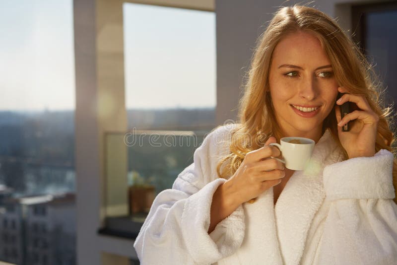 Drinking coffee at home stock photo. Image of person - 51872802