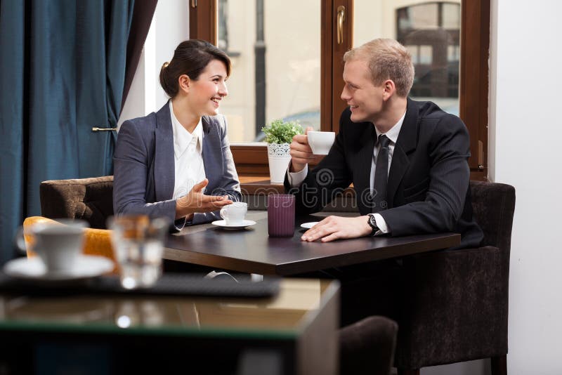 Drinking coffee after job stock photo. Image of meeting - 46187116