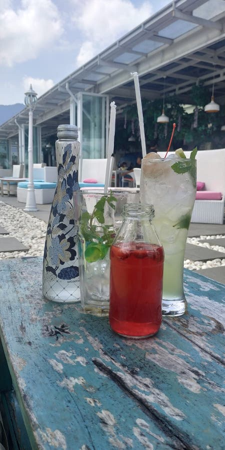 Drinking Cold Water in Cafe Stock Image - Image of drink, lighting ...