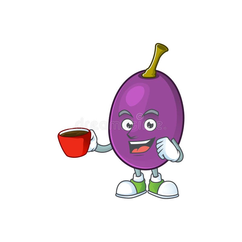 Drinking in Cup Winne Fruit with Mascot for Beverage Stock Vector ...