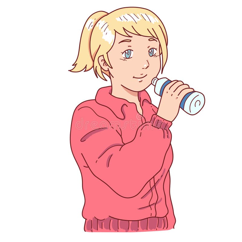 Drinking after Exercise Woman Stock Vector - Illustration of exercise ...