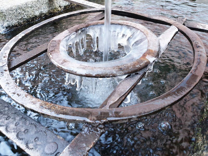 Drinking Fountain with Iron Structure Stock Image - Image of exterior ...