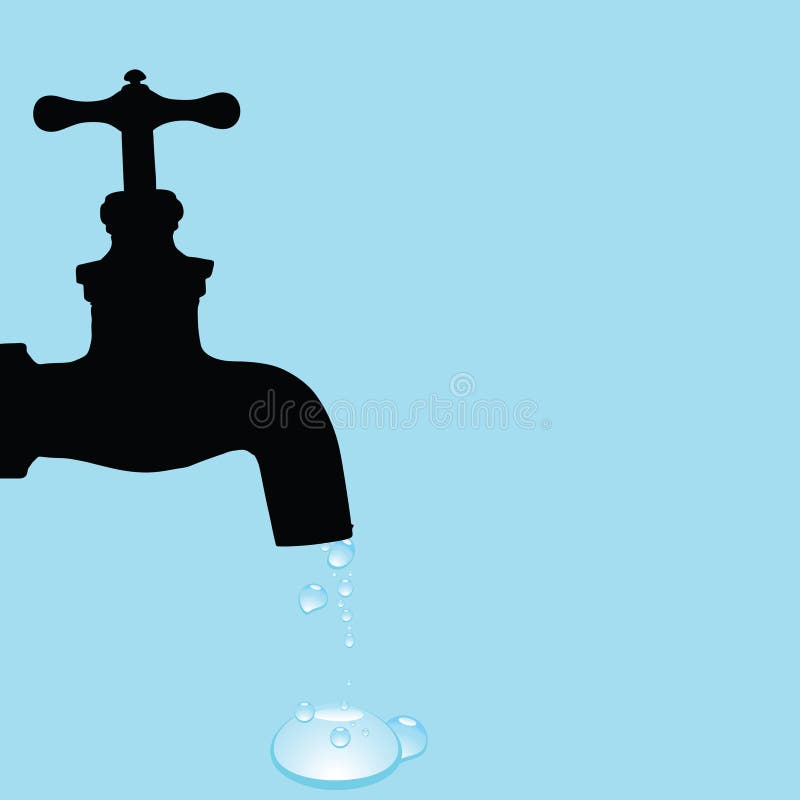 Drinking Fountain and Water Droplets Vector Illustration Stock Vector ...