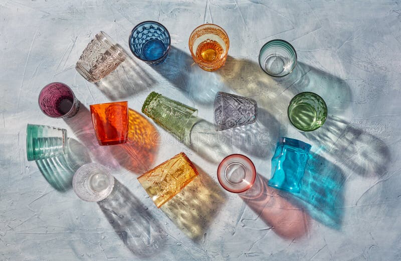 Drinking Glasses from Above Stock Photo - Image of phenomenon, drinking ...
