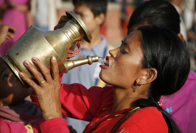 Drinking holy water editorial image. Image of asia, trough - 8602050