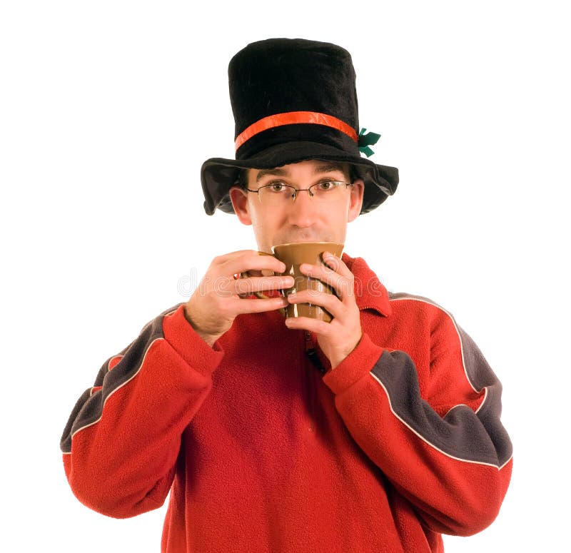 Drinking Hot Cocoa stock photo. Image of handsome, xmas - 6974804