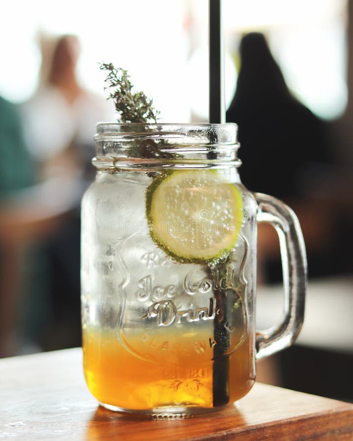 Drinking Lemonade in Summer Stock Image - Image of lemonade, food ...