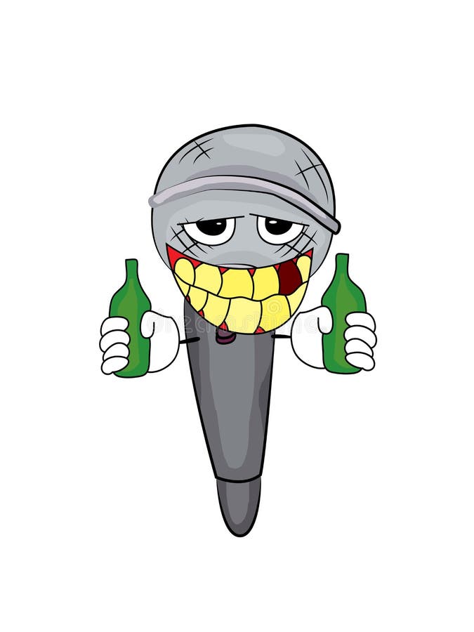 Sad microphone cartoon stock illustration. Illustration of isolated ...