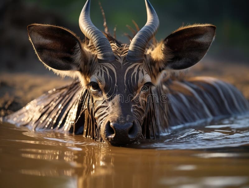 Drinking Nyala Made with Generative AI Illustration Stock Illustration ...