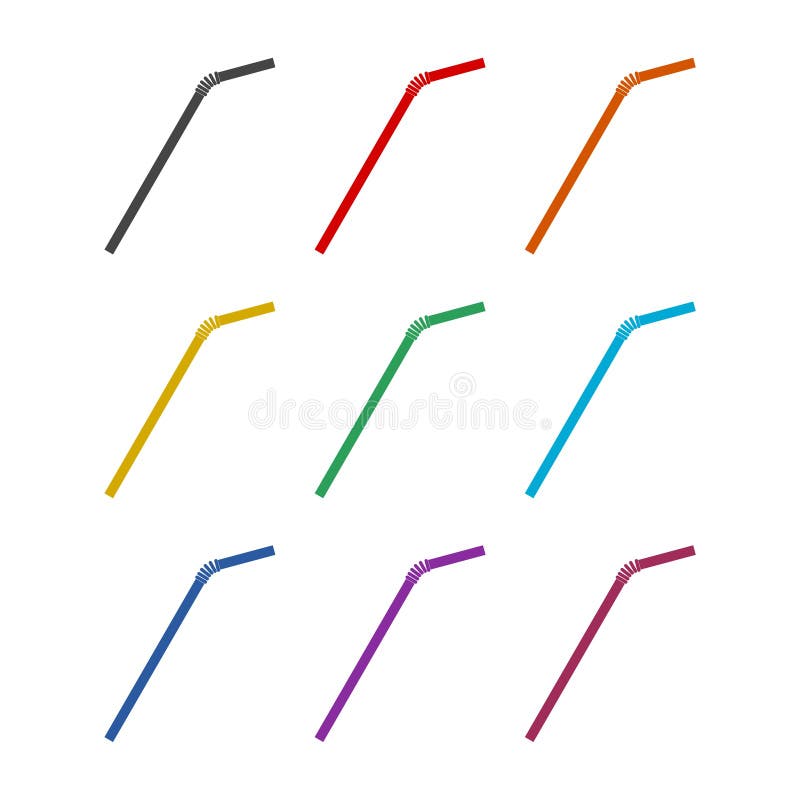 Drinking Plastic Straw Icon Isolated on White Background Stock Vector ...