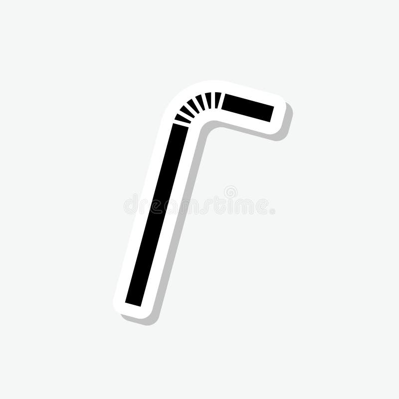 Drinking Plastic Straw Sticker Icon Isolated on Gray Background Stock ...
