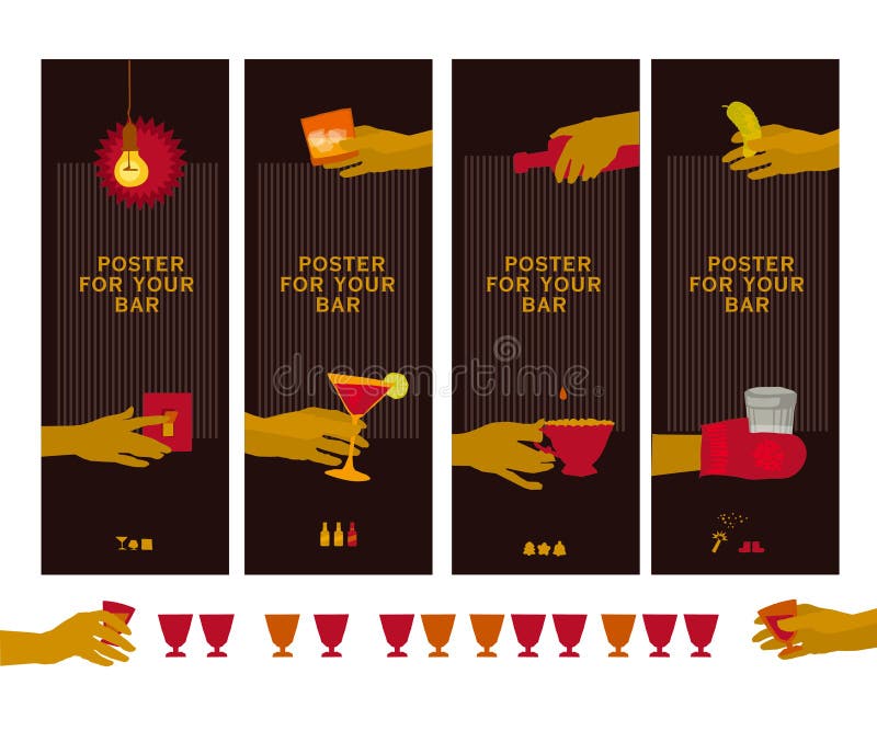 Drinking posters stock vector. Illustration of cocktail - 64286603